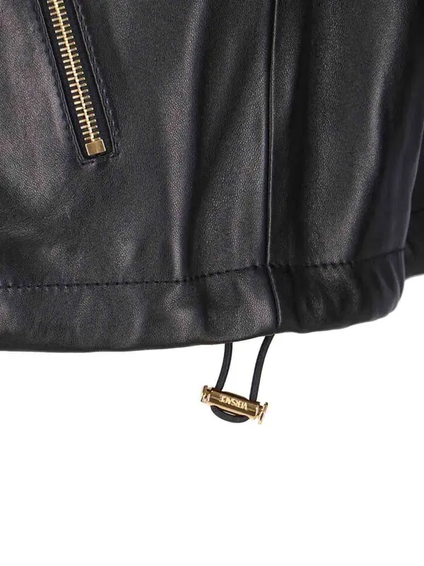 Versace Leather Stand Collar Jacket