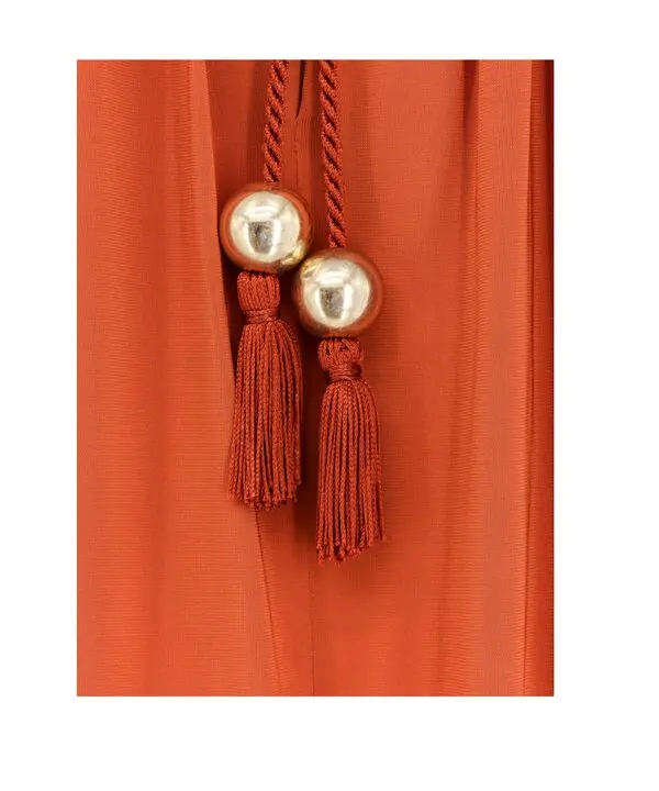 Max Mara Sleeveless Halter Neck Dress With Drawstring And Metal Details