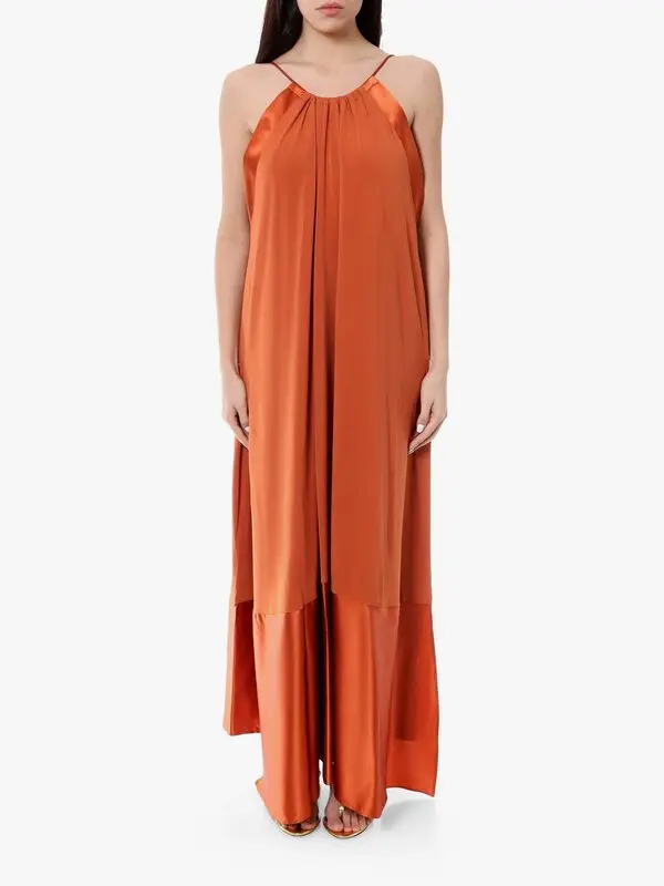 Max Mara Sleeveless Halter Neck Dress With Drawstring And Metal Details