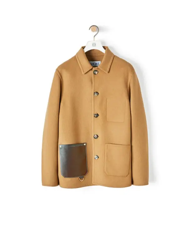 Loewe Shearling Aviator Jacket In Novack And Nappa - Nude