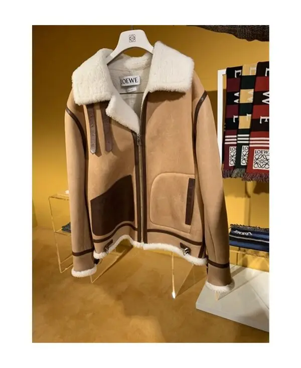 Loewe Shearling Aviator Jacket In Novack And Nappa