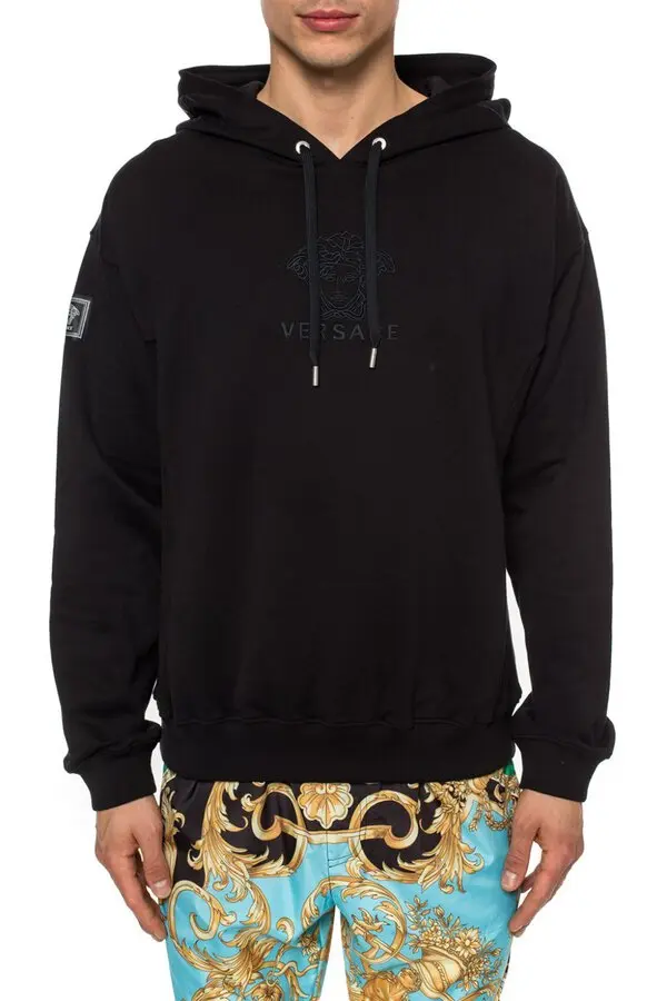 Versace Embroidered Logo Hoodie