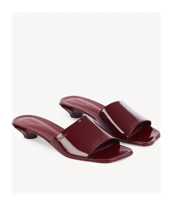 Chloé Patent Calfskin Flower Mules