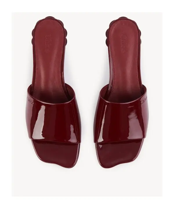 Chloé Patent Calfskin Flower Mules