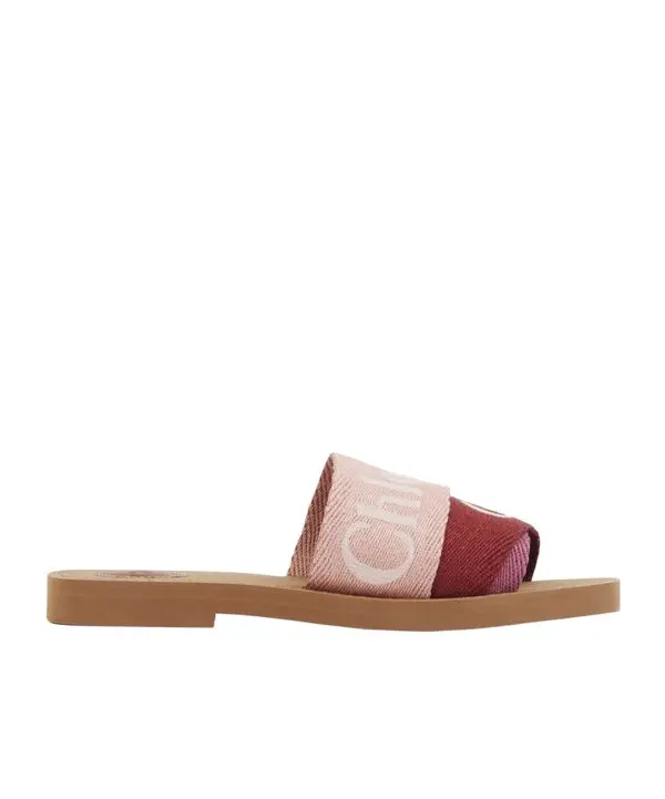 Chloé Woody Logo Detailed Sandals - Brown