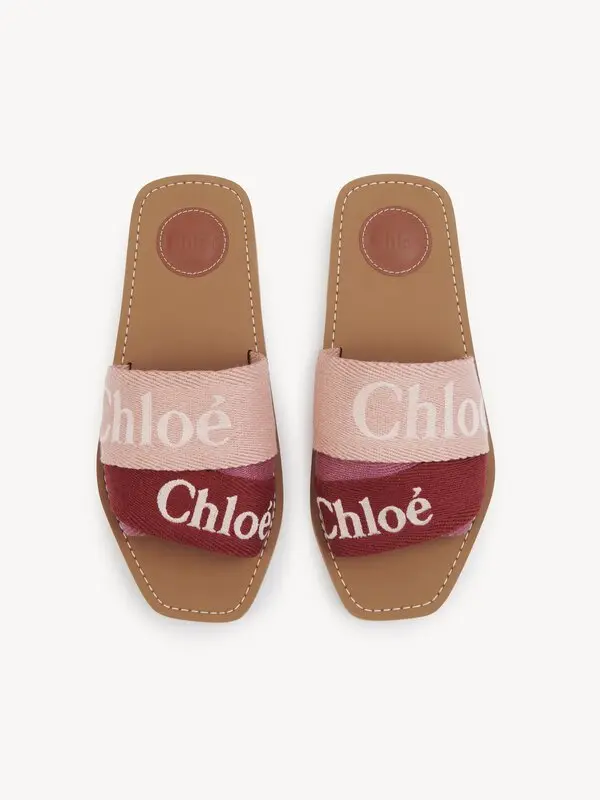 Chloé Woody Logo Detailed Sandals - Brown
