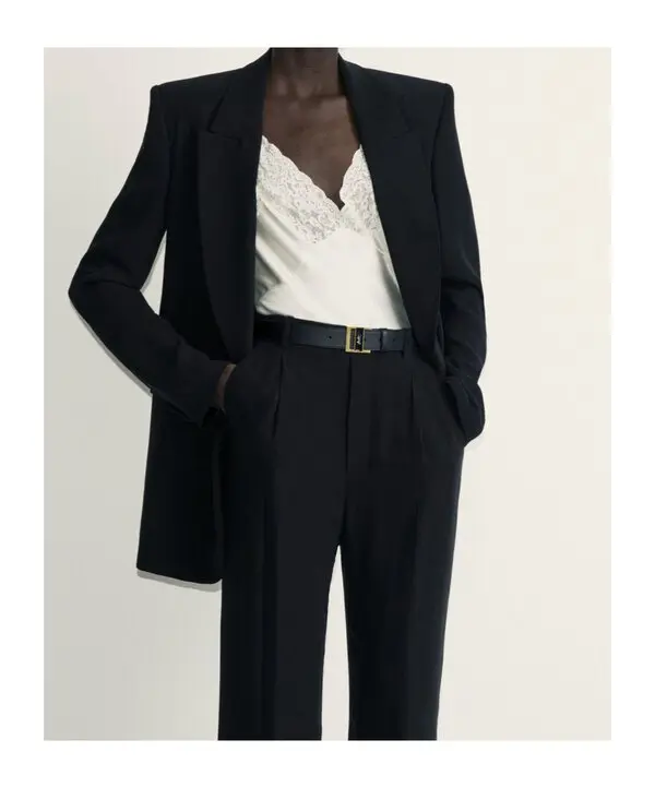 Saint Laurent Single-breasted Peak Lapel Jacket - Black