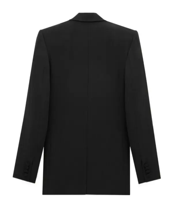 Saint Laurent Single-breasted Peak Lapel Jacket - Black