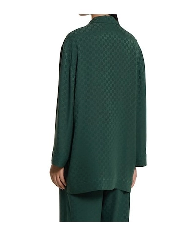Gucci Gg Jacquard Silk Shirt
