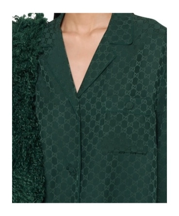 Gucci Gg Jacquard Silk Shirt