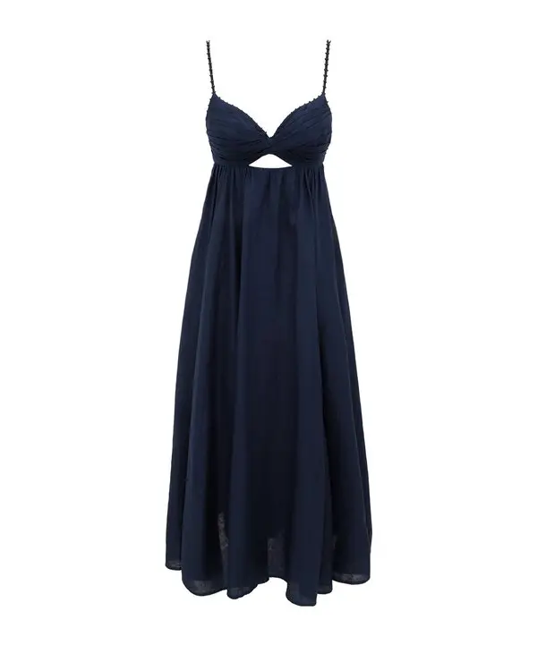 Zimmermann Organic Linen Maxi Dress - Deep Blue