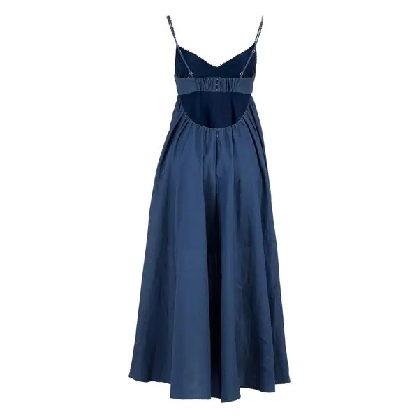Zimmermann Organic Linen Maxi Dress - Deep Blue