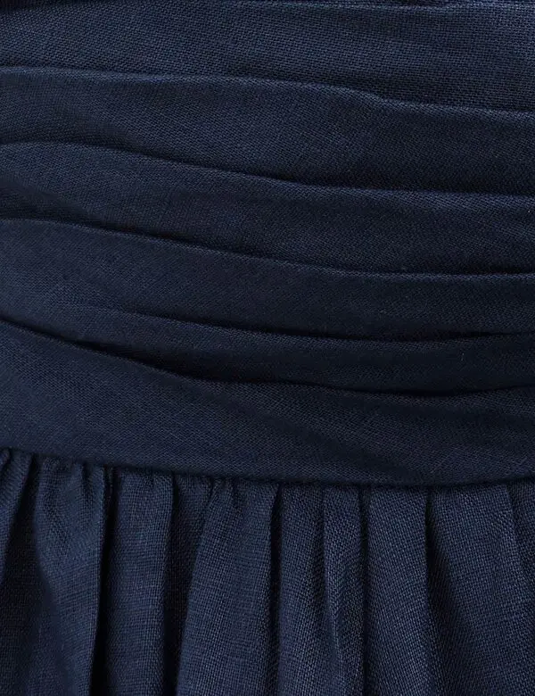 Zimmermann Organic Linen Maxi Dress - Deep Blue