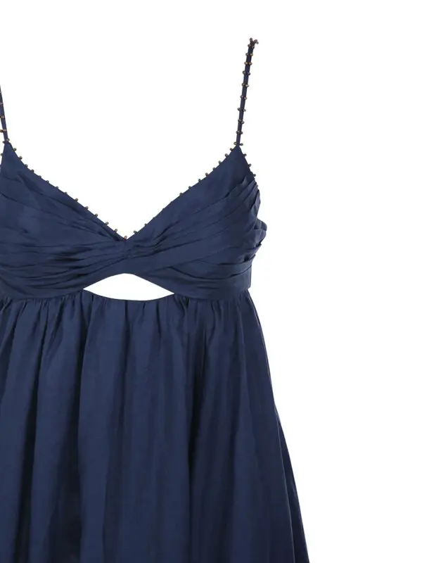 Zimmermann Organic Linen Maxi Dress - Deep Blue