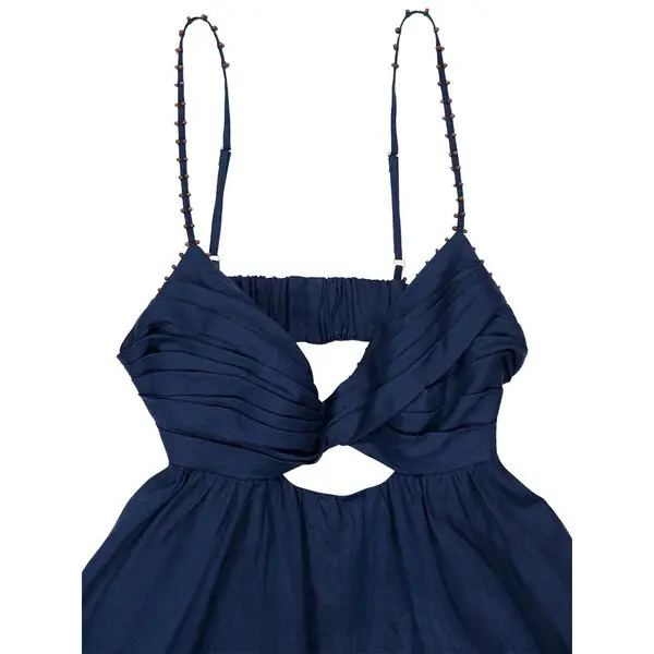 Zimmermann Organic Linen Maxi Dress - Deep Blue