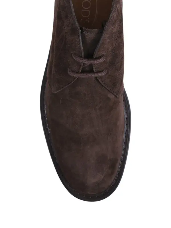 TOD'S Desert Round Toe Lace-up Boots - Brown