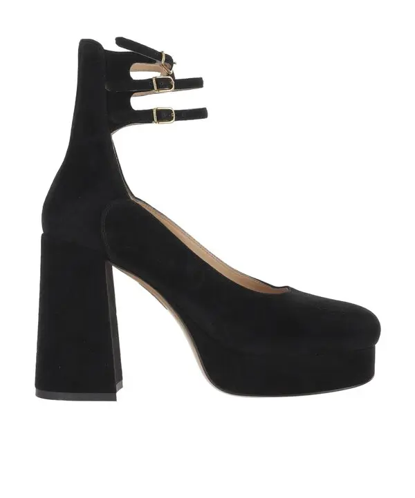 Chloé Loti Platform Pumps With Buckled Ankle Straps - Black