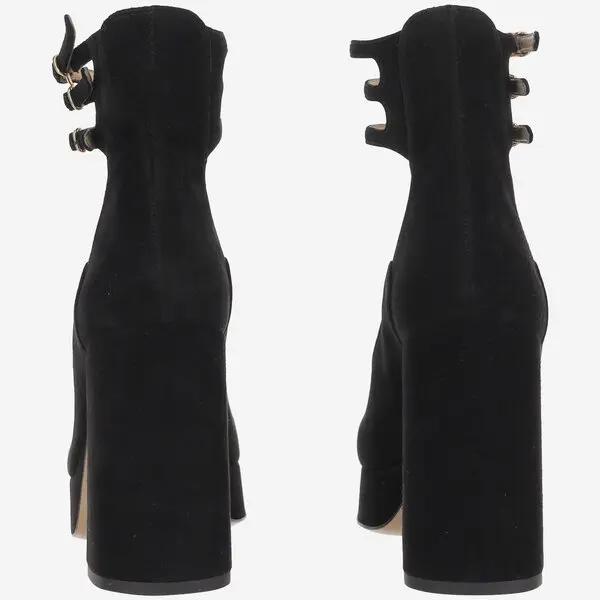 Chloé Loti Platform Pumps With Buckled Ankle Straps - Black