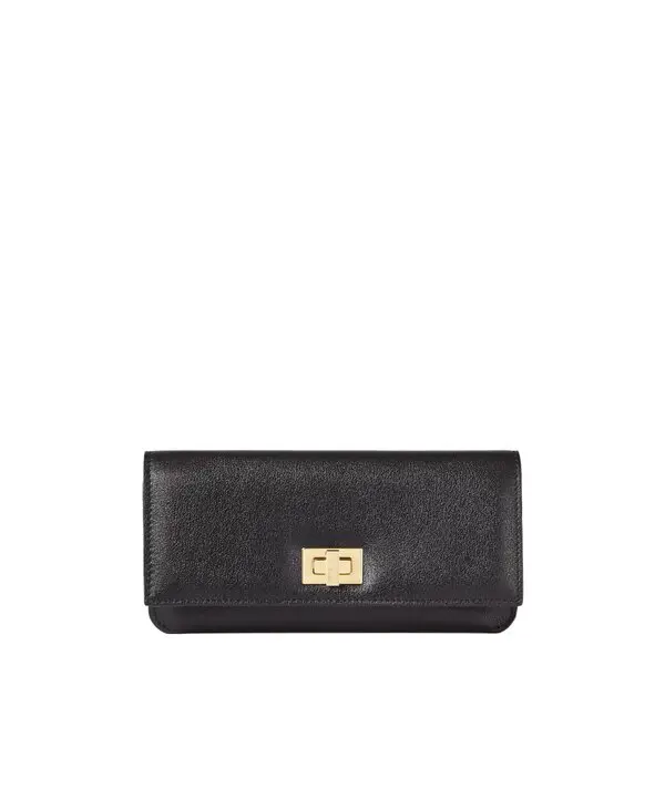 Fendi Turn-lock Continental Wallet - Black