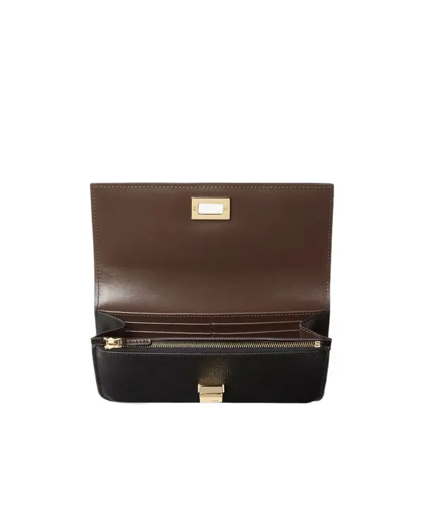 Fendi Turn-lock Continental Wallet - Black