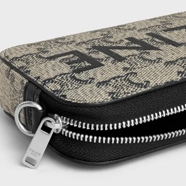 Celine Horizontal Pouch In Triomphe Canvas With Print