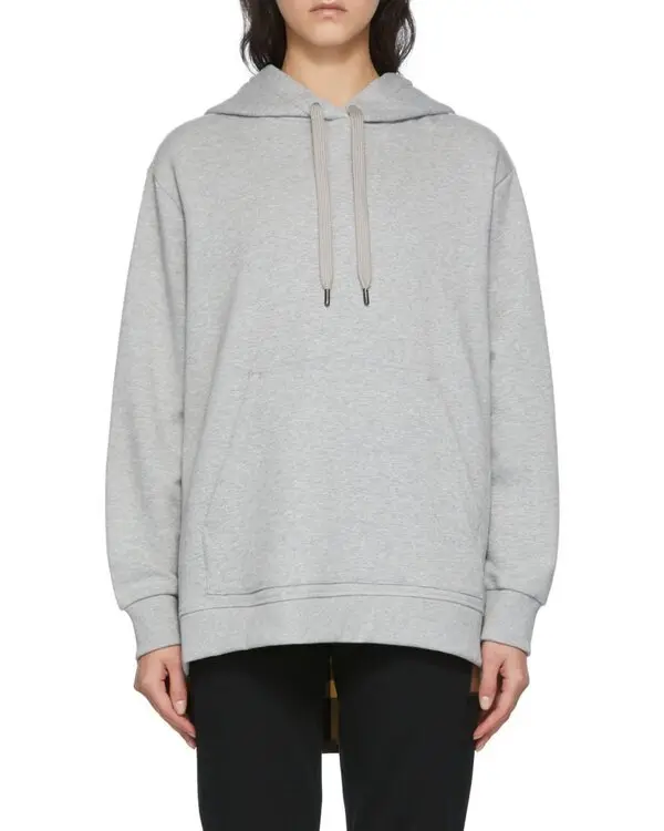 Burberry Checked Panel Oversized Hoodie - Gray