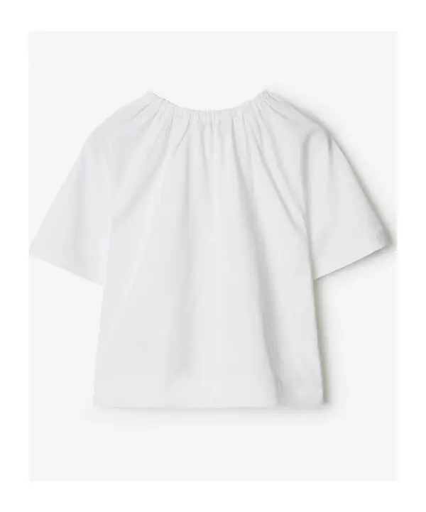 Burberry Gathered Cotton T-shirt With Logo Patch