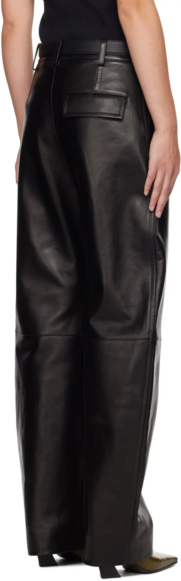 Bottega Veneta Leather Wide-leg Trousers