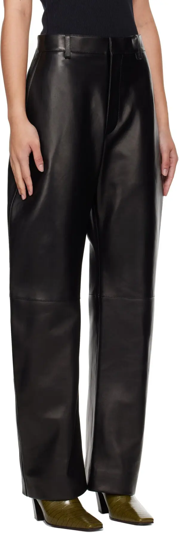 Bottega Veneta Leather Wide-leg Trousers