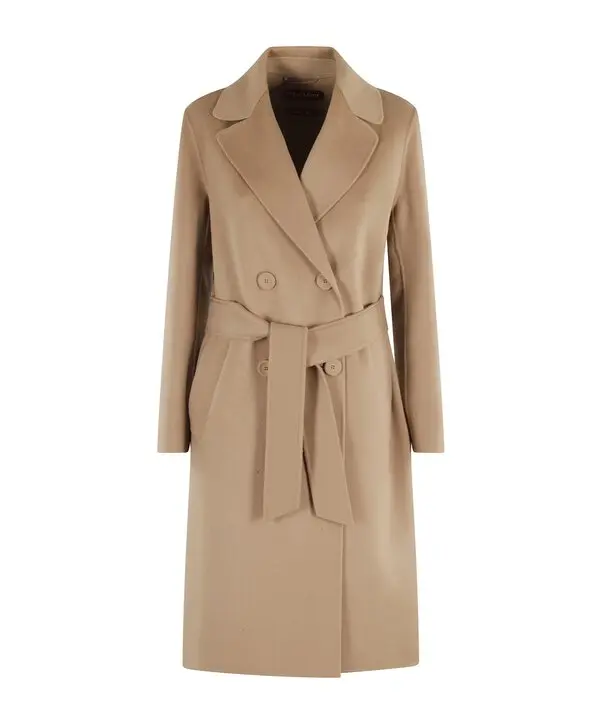 Max Mara Double-breasted Belted Long Coat - No
