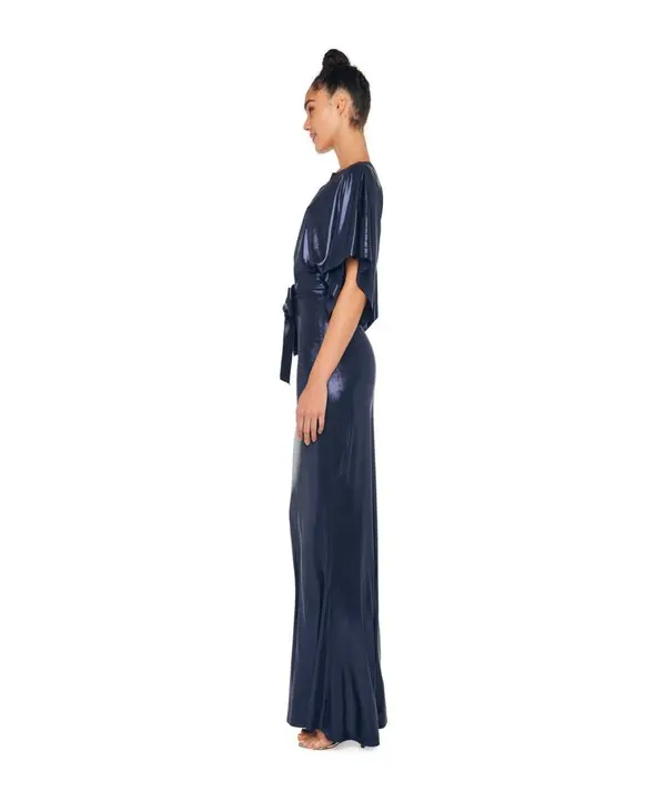 Norma Kamali Obie" Dress Short Sleeve, Slit Neckline