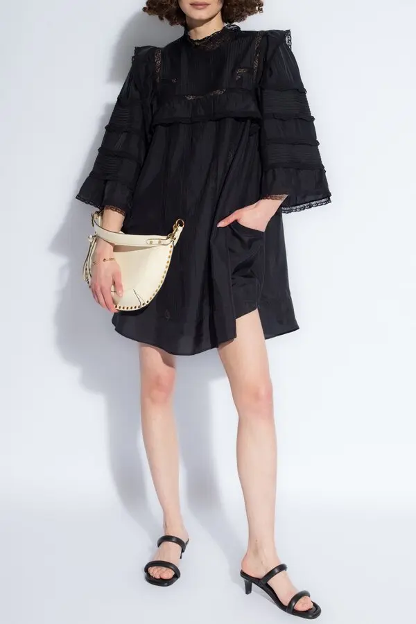 Isabel Marant Étoile Pintuck Lace-panel Silk Dress