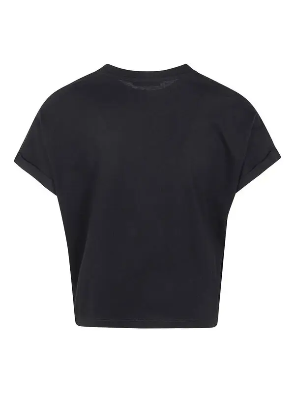 Balmain Logo Embroidered Cropped T-shirt
