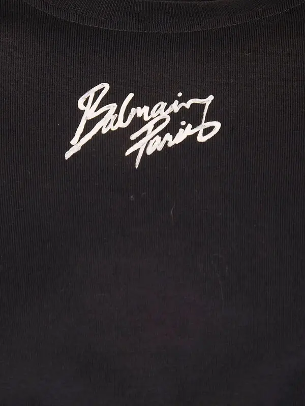 Balmain Logo Embroidered Cropped T-shirt