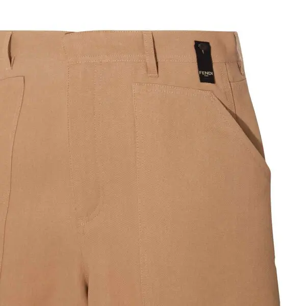 Fendi Logo Patch Wide-leg Shorts