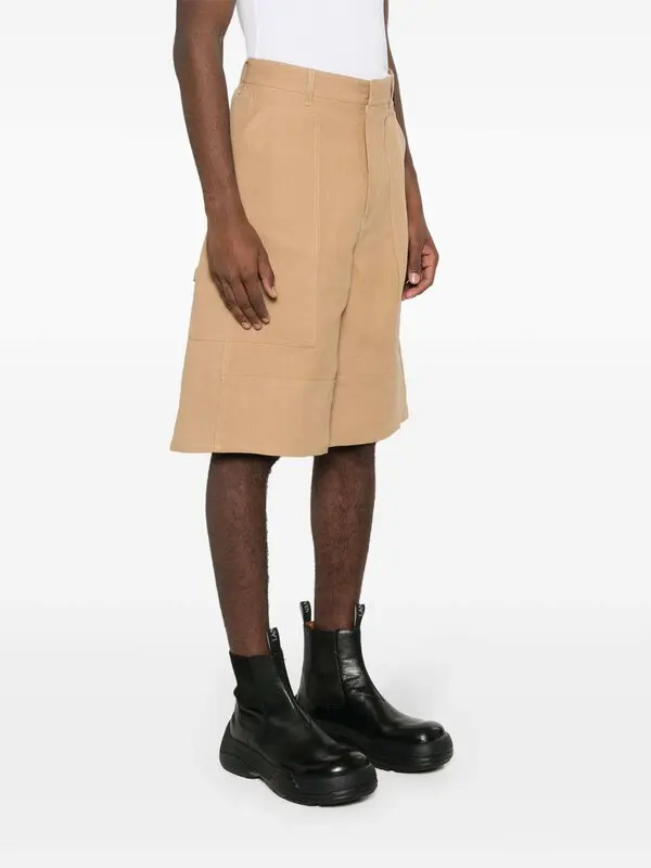 Fendi Logo Patch Wide-leg Shorts