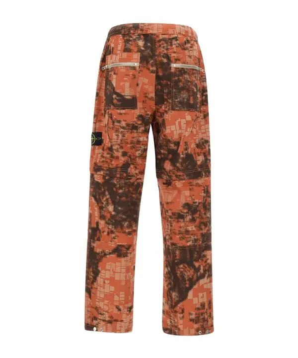 Stone Island Geometric Print Cargo Trousers