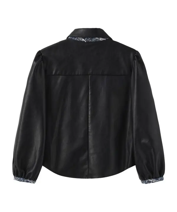 Marissa Chiara Long-sleeved Leather Jacket With Lace-up Detail