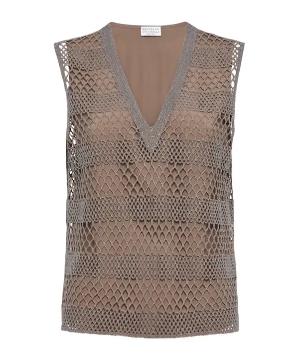 Brunello Cucinelli Open-knit Silk Vest