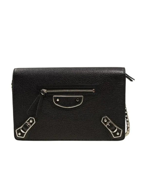 Balenciaga Logo Shoulder Bag - Black