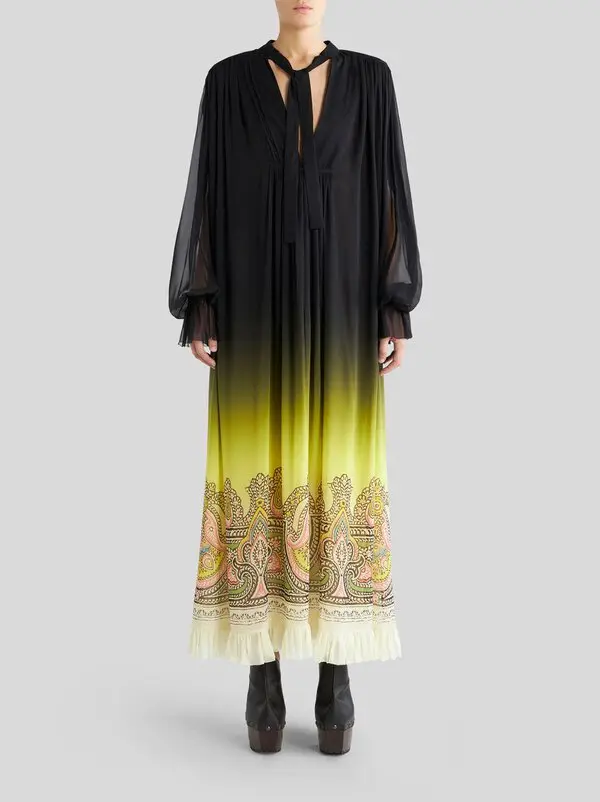 Etro Gradient Paisley Print Maxi Dress