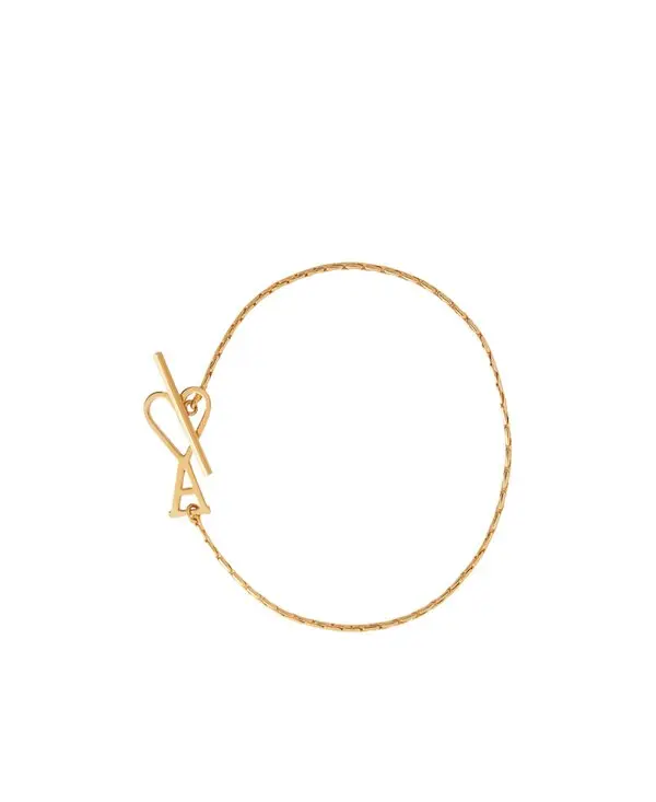 Ami De Coeur Logo Plaque Chain Bracelet - Yellow