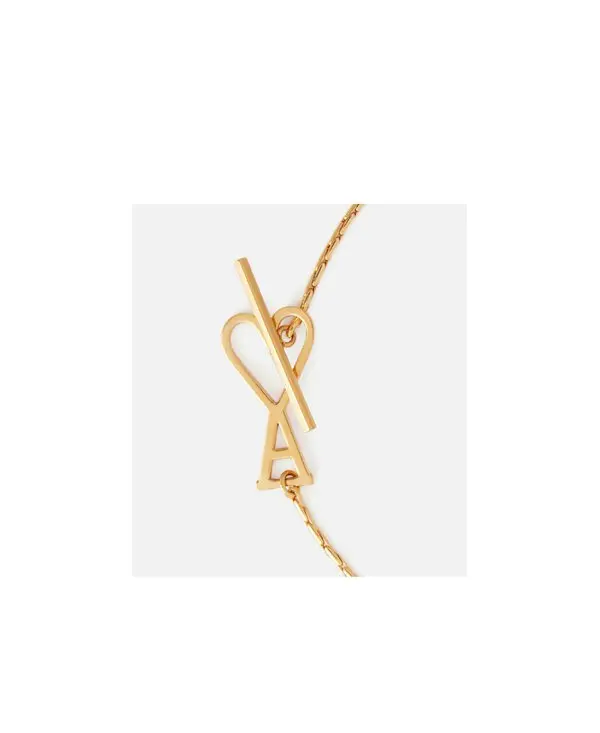 AMI Paris De Coeur Logo Plaque Chain Bracelet - Yellow