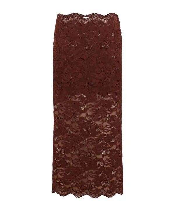 Rabanne Lace Midi Skirt - Brown