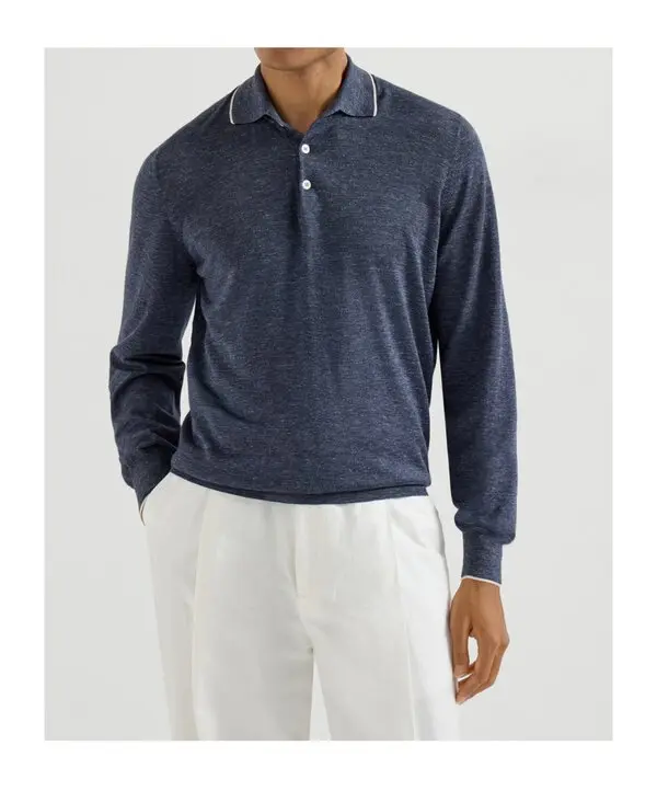 Brunello Cucinelli Lightweight Plain Stitched Polo Shirt