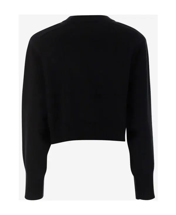 ROTATE BY BIRGER CHRISTENSEN Logo Embellished Cropped Sweatshirt - Black