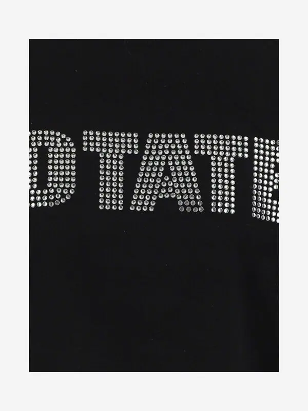 ROTATE BY BIRGER CHRISTENSEN Logo Embellished Cropped Sweatshirt - Black
