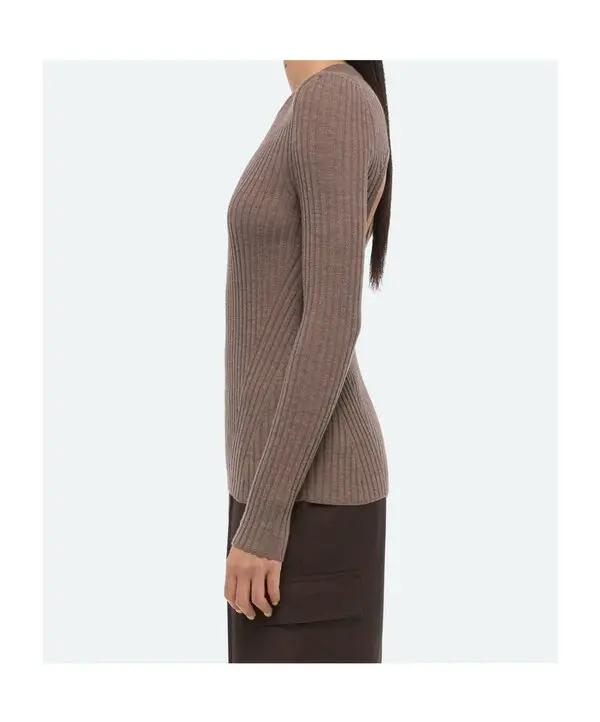 Helmut Lang Ribbed Crewneck Open-back Top