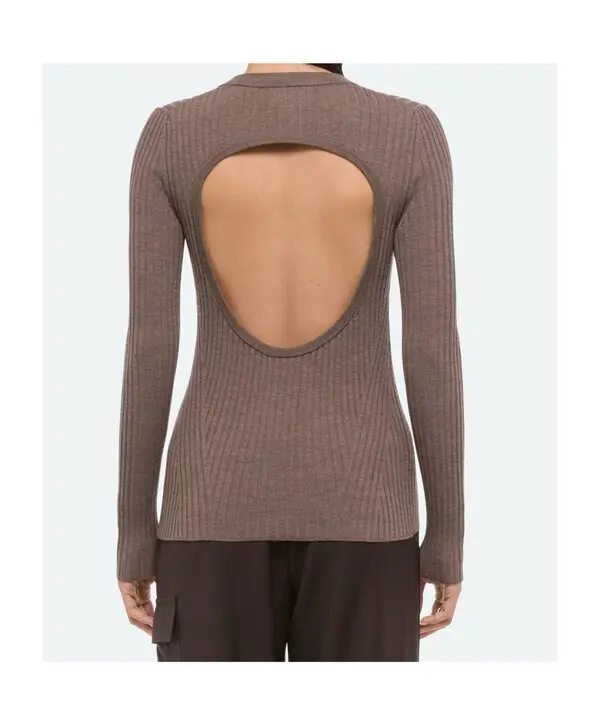 Helmut Lang Ribbed Crewneck Open-back Top