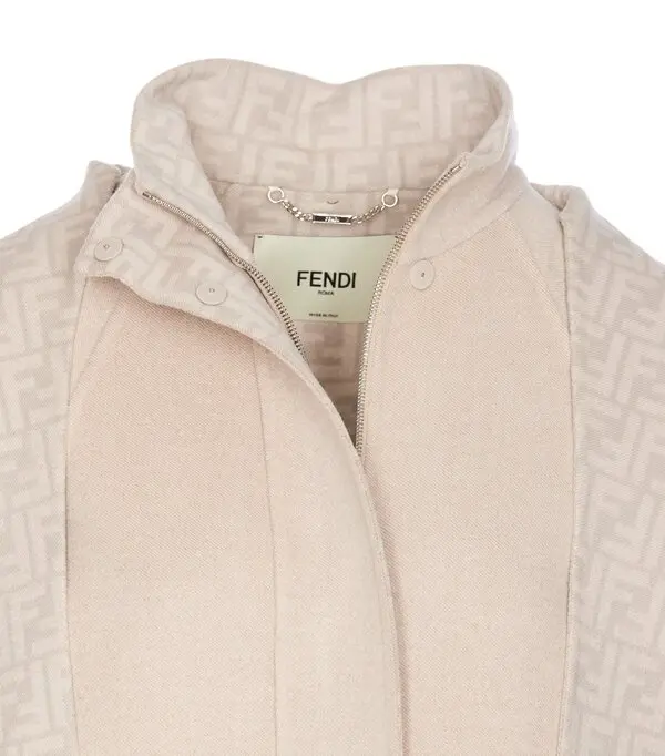 Fendi Ff Motif Hooded Jacket - Beige